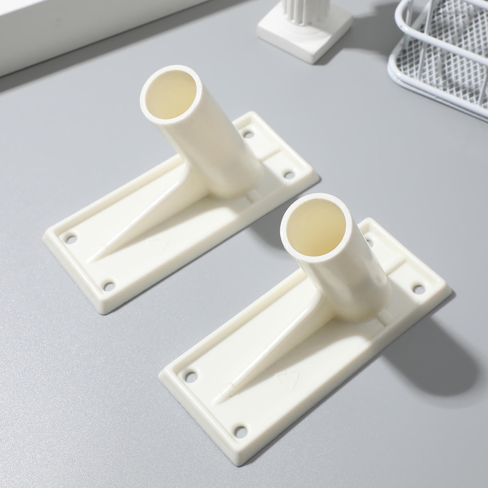 Uonlytech Wall Mount Flag Pole Bracket Beige Plastic 2Pack Waterproof ...