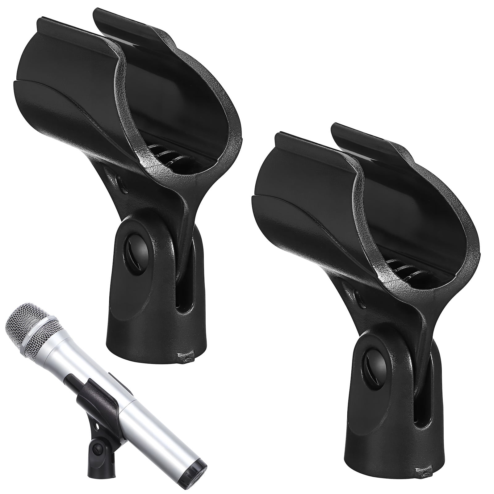 Uonlytech 2Pcs Mic Screw Adapter Black Plastic Microphone Stand Clip ...