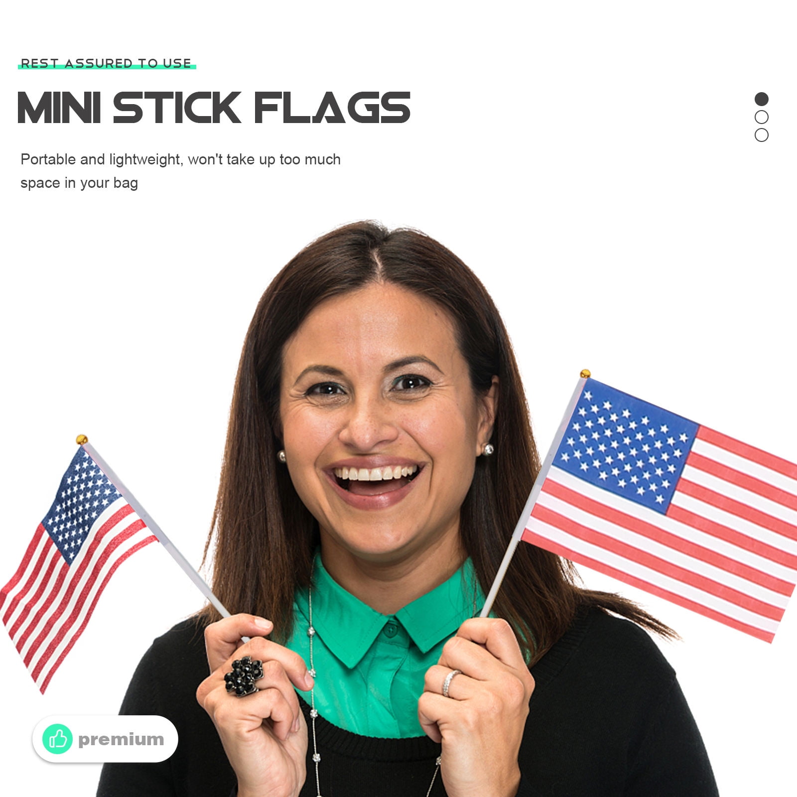 Uonlytech 32Pcs Small Hand Held Stick Flags Portable Assorted Colors ...