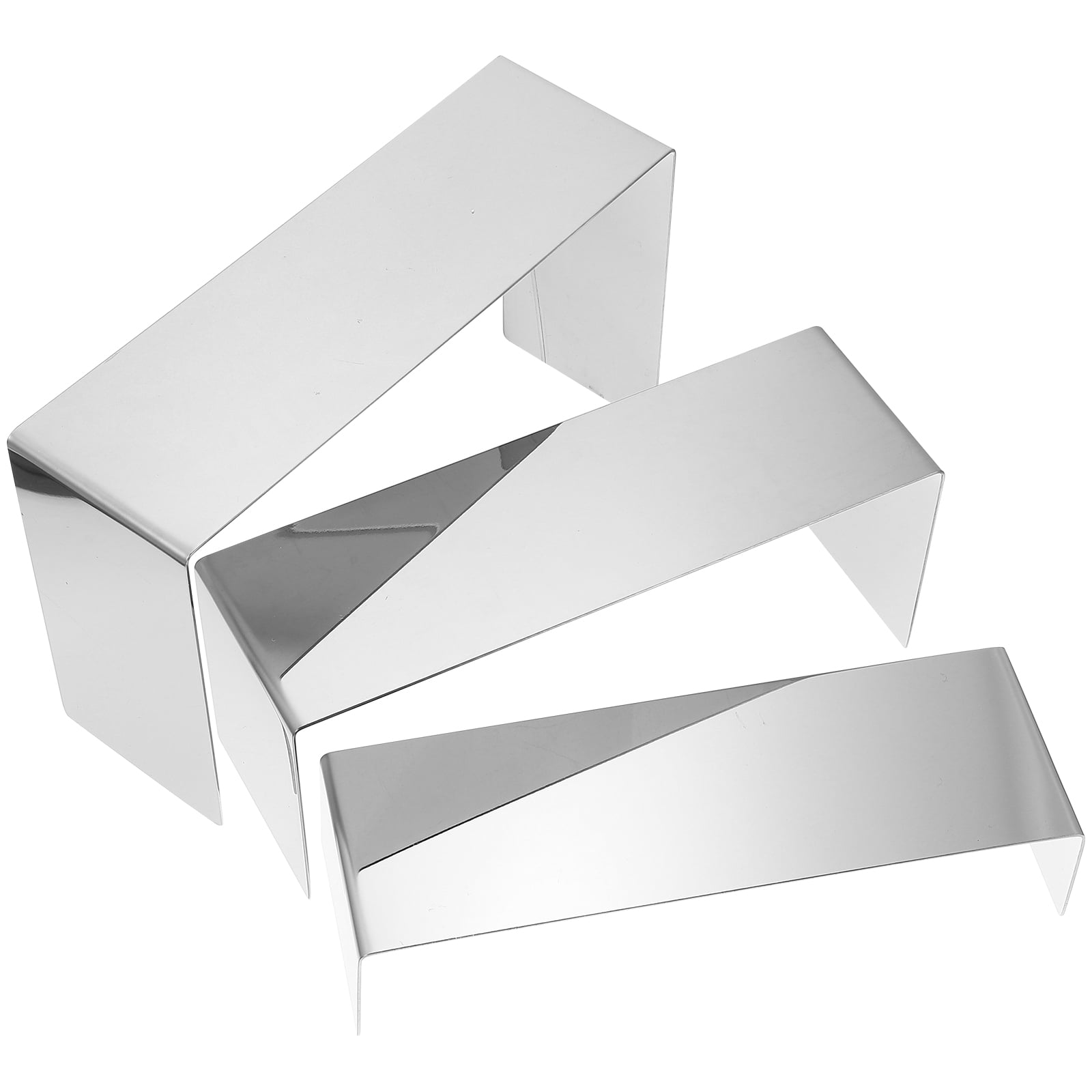 Uonlytech 3Pcs Plated Silver Shoes Rack Stainless Steel Shoe Display ...