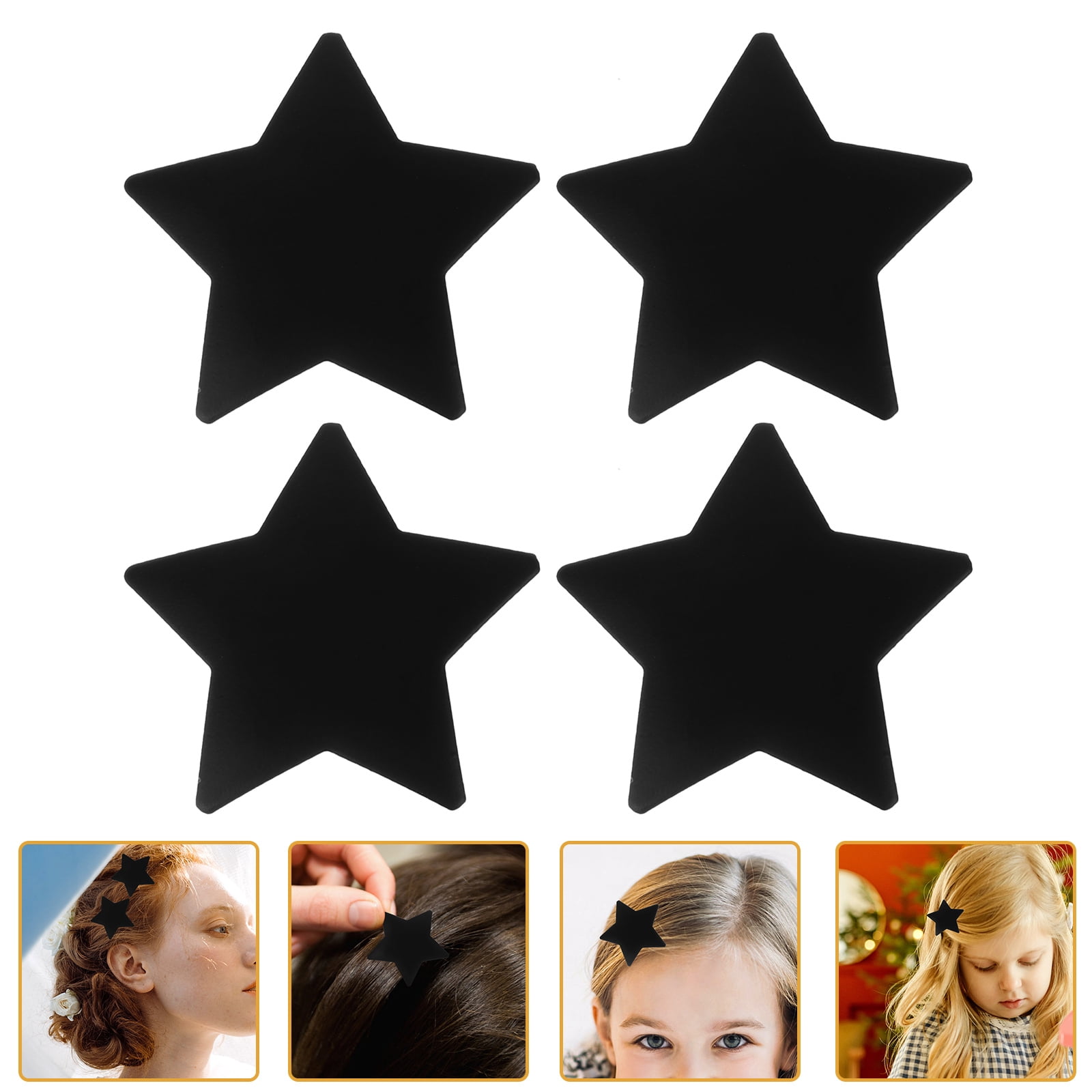 Uonlytech 4 Pcs Cute Star Hair Clips Decorative Hair Clips for Women ...