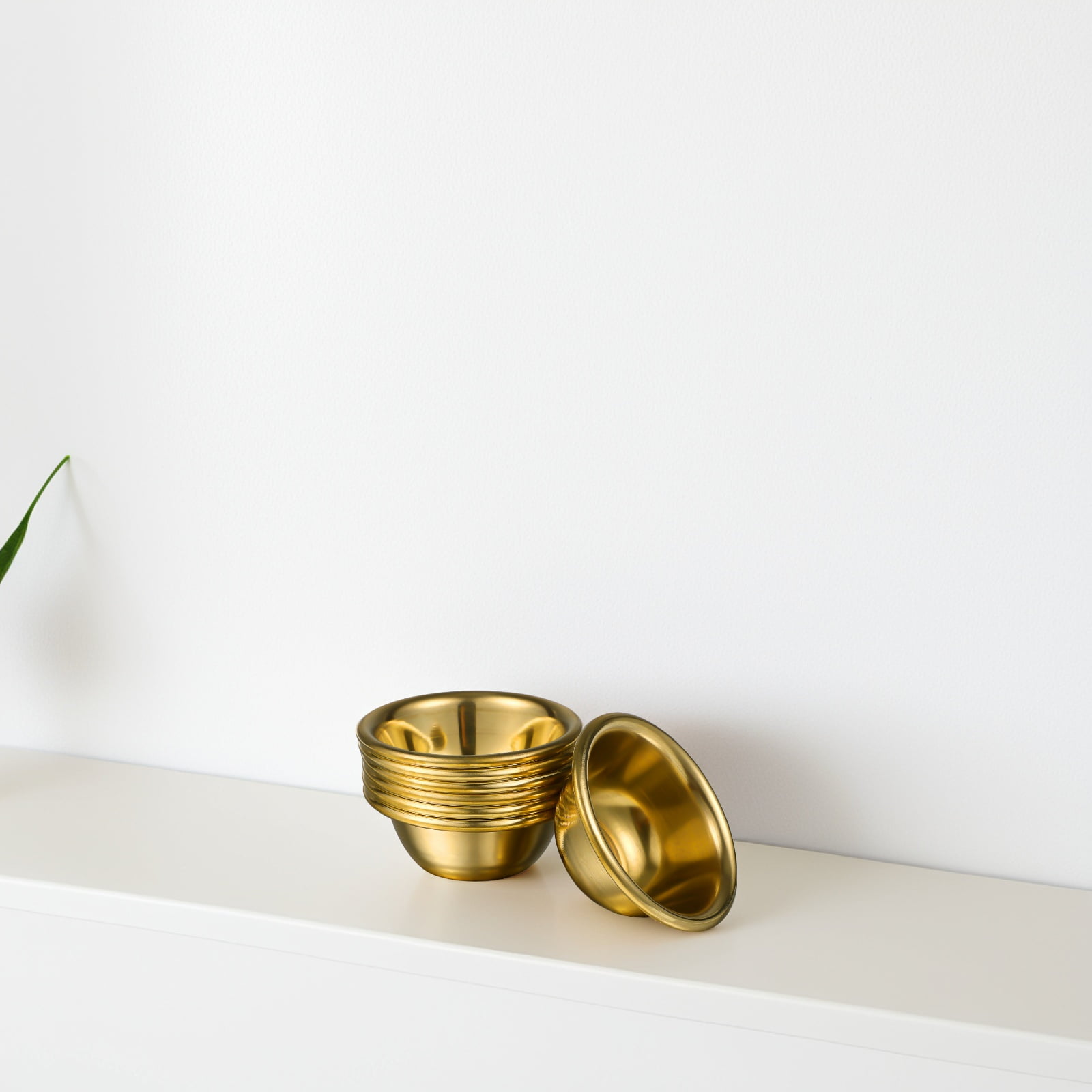 Uonlytech 7Pcs Copper Bowl Buddhist Offering Cups Yellow Round For ...