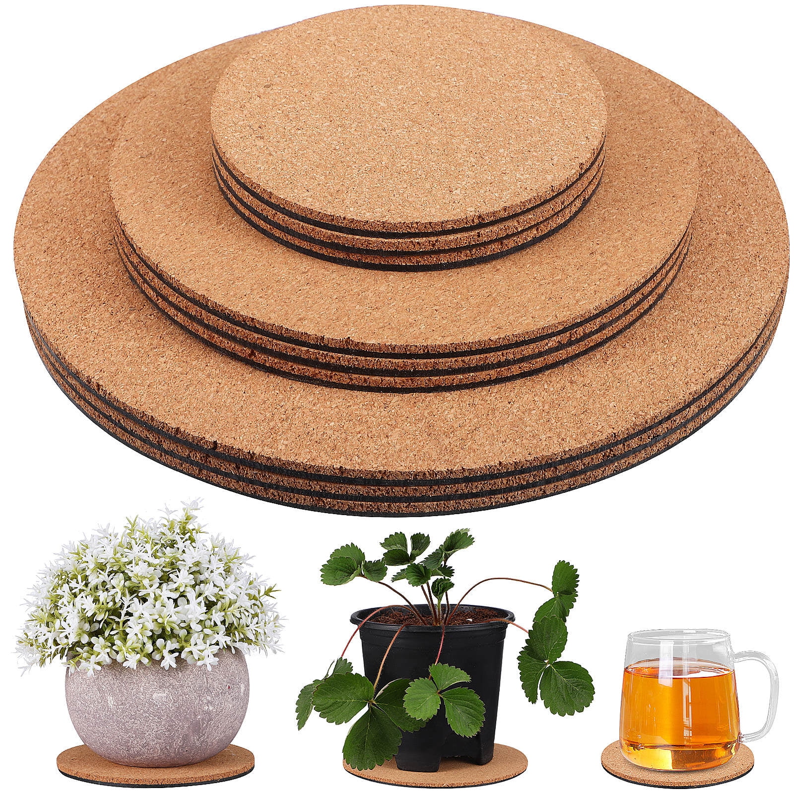 Uonlytech 9Pcs Cork Mats for Plants DIY Craft Supplies 7.9in - Walmart.com
