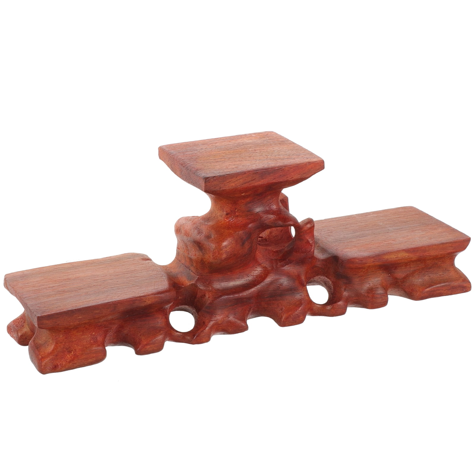 Uonlytech Chinese Style Display Stand Flower Vase Base Carving Wooden ...