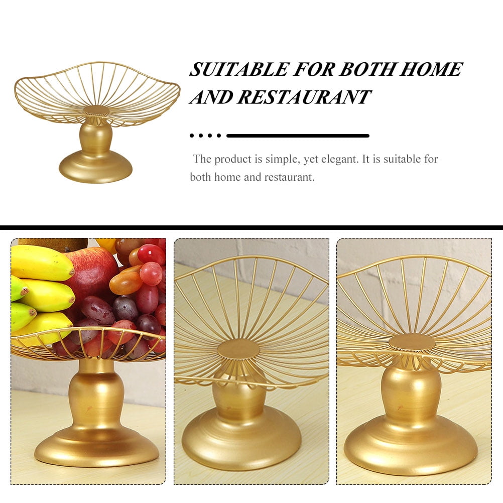 Uonlytech Elegant Golden Iron Candy Plate for Kitchen Use Party Snack ...