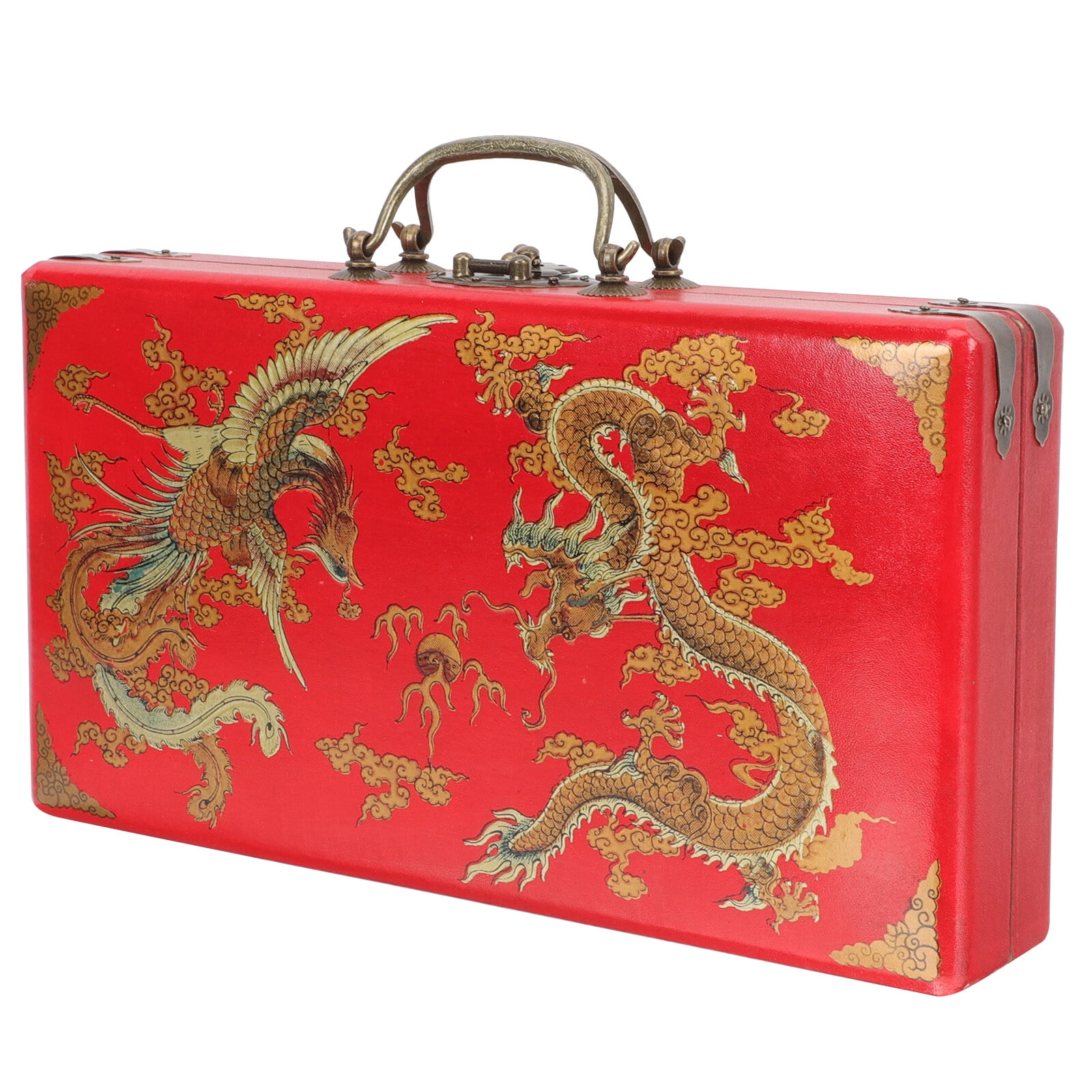 Uonlytech Household Tools Box Wooden Mahjong Container Lidded Storage ...