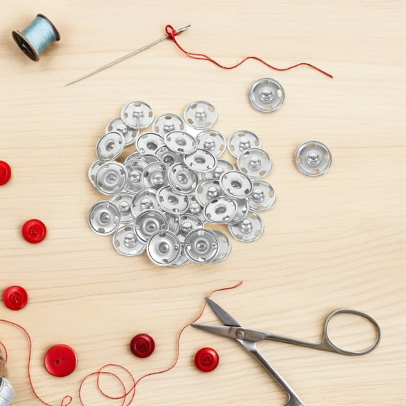 Uonlytech Metal Snaps Fasteners Brass Silver For Jacket Sewing Projects ...