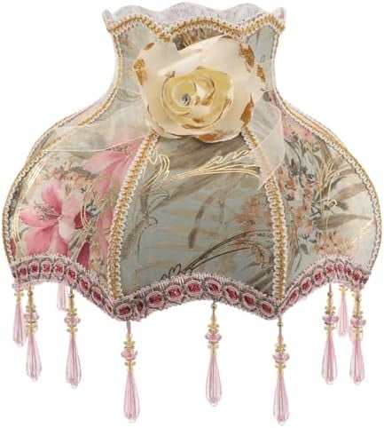Uonlytech Vintage European Style Lampshade Fabric E27 Princess ...