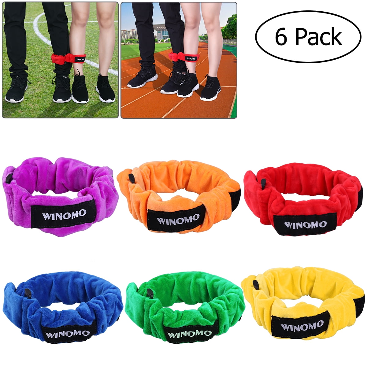 Uonlytech WINOMO 6pcs 3 Legged Race Bands Elastic Tie Rope Straps for ...