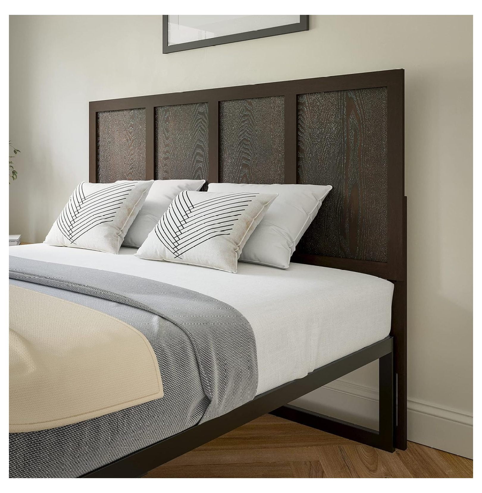 UooMi Queen Size Four Panel Wooden Adjustable Headboard for Universal ...