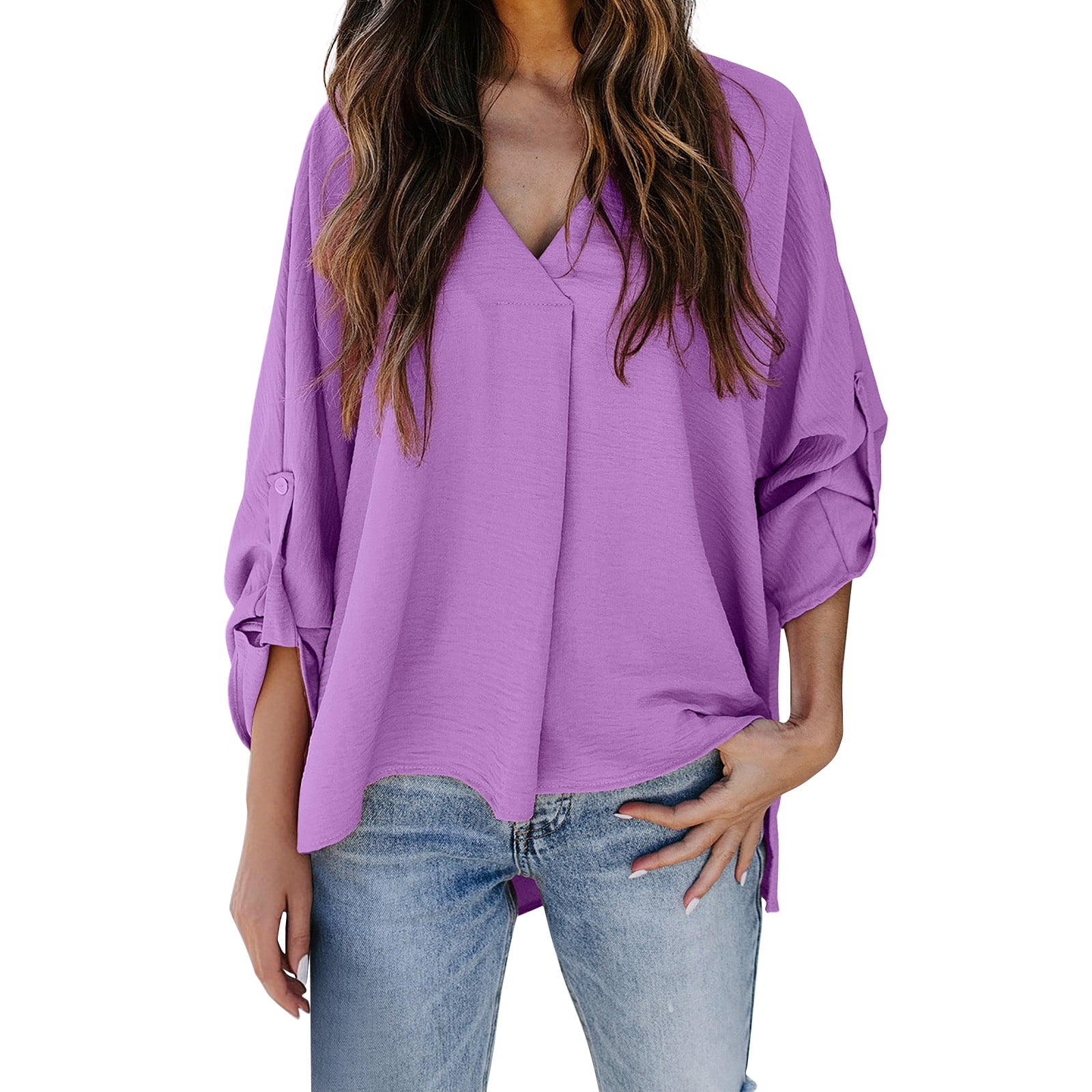 Uooqdmx Long Sleeve Shirts for Women, Puff Sleeve Tops for Women, Plain ...