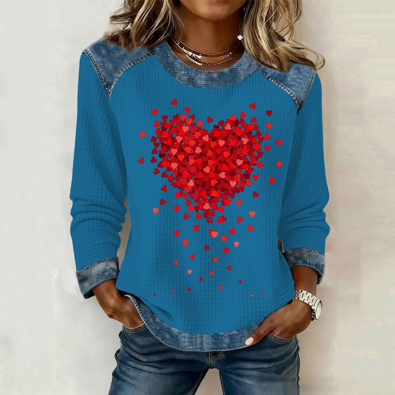 Uootdi St Patricks Day Long Sleeve Shirts for Women Crewneck Shamrock ...