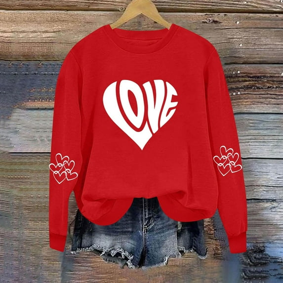 Uootdi Sweatshirts for Women Cute Print Graphic Crewneck Holiday Long ...