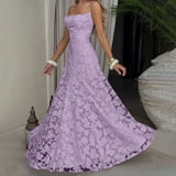 Uootdi Womens Formal Dresses Thin Strap Floral Pattern Sleeveless ...