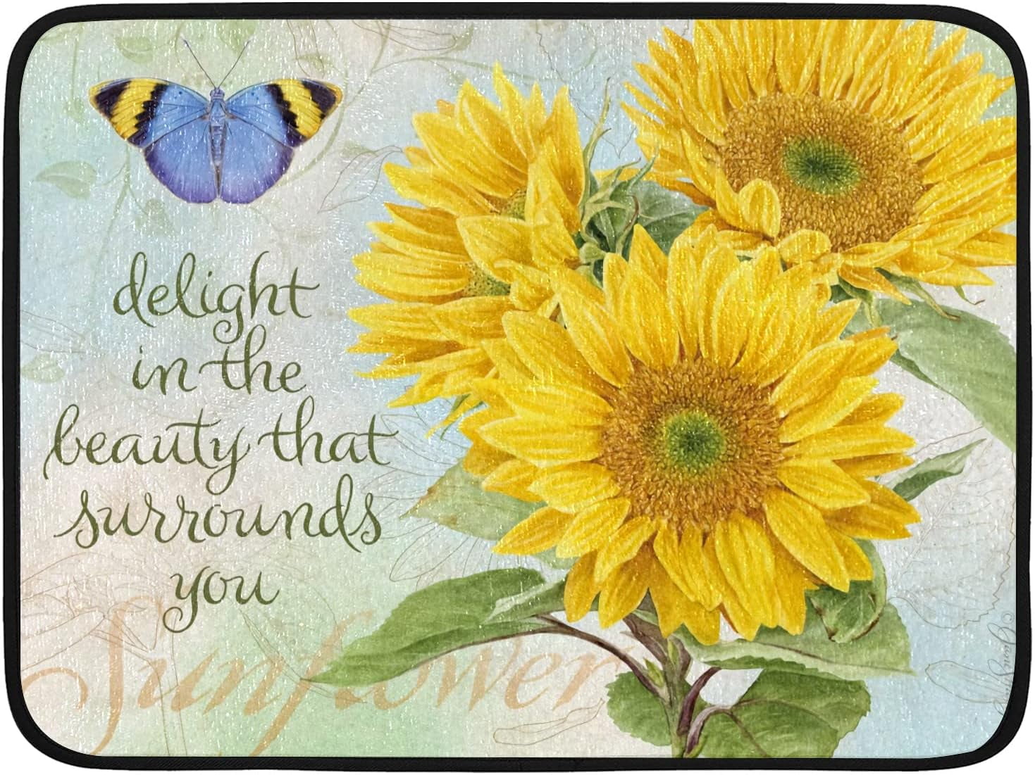 Uorbeay Drying Mat for Kitchen Counter Dandelion Butterfly Dish Drying ...