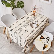 STONCEL Round Tablecloth, Boho Plaid Tassel Round Table Cloth, Heavy ...