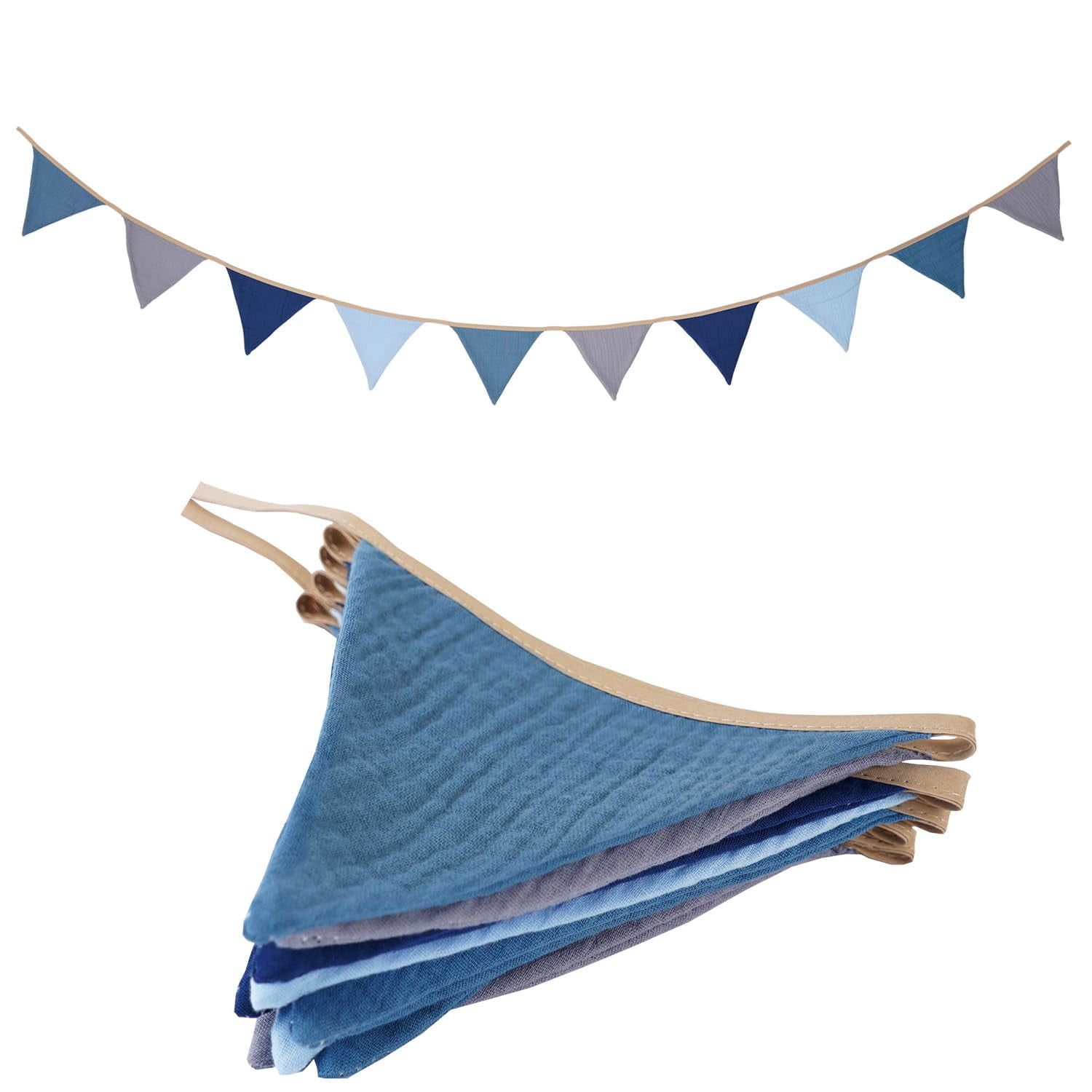 Uorbmaio Garland Triangle Banners SSF20 Blue and Grey, Pennant Banner ...