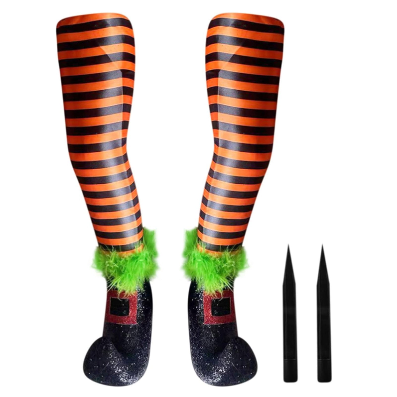 Uorcsa Gothic Decor 2Pcs Halloween Led Evil Witch Legs with Light Feet ...