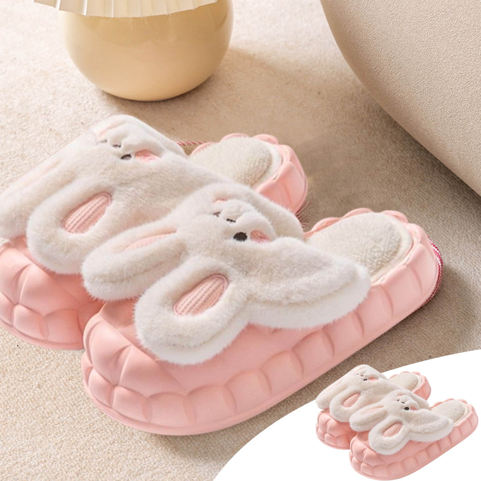 FAIOROI Slippers for Women Cotton Slippers Indoor Home Confinement Non ...