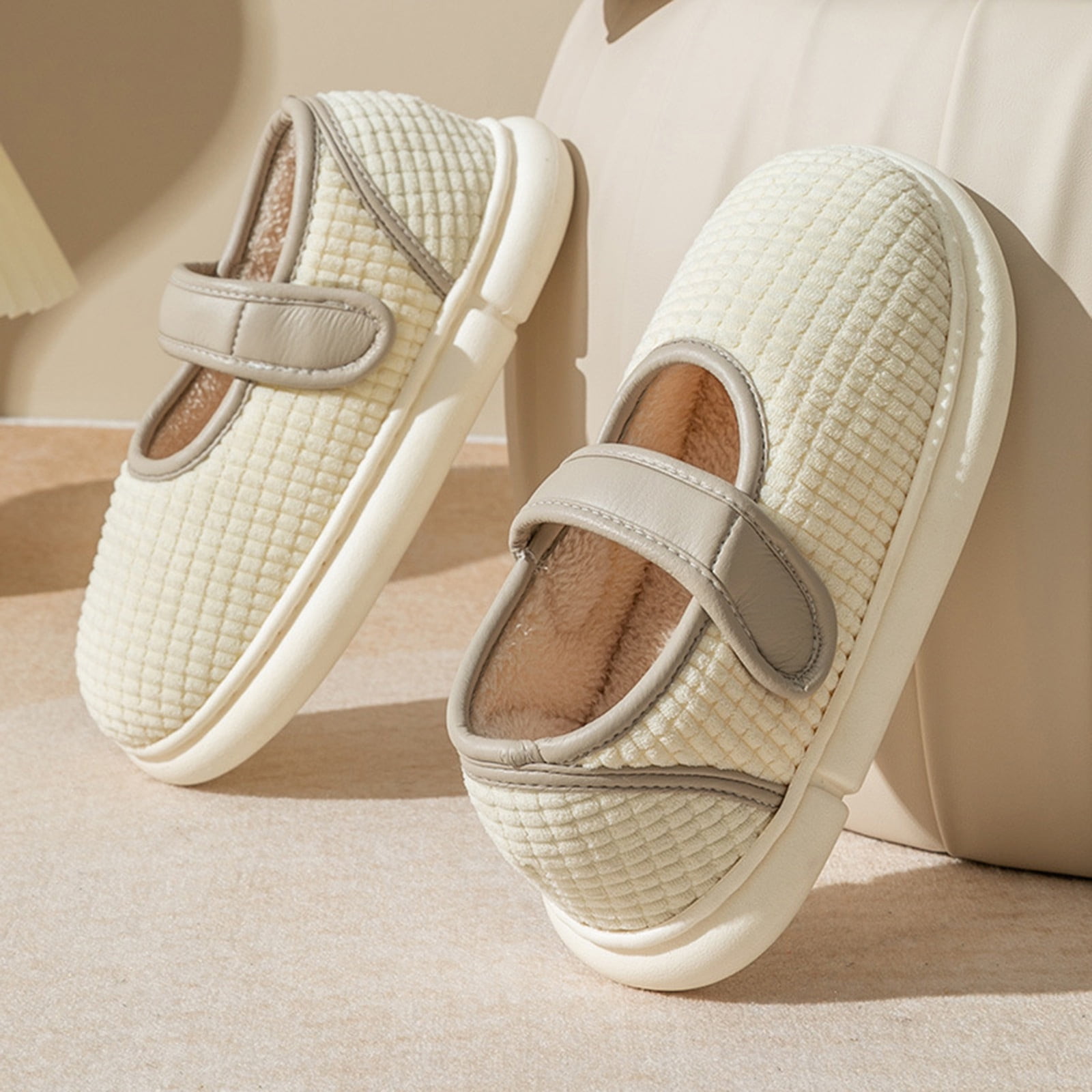 FAIOROI Slippers for Women A Pair Of Lazy Slippers Curly Cozy Flat ...