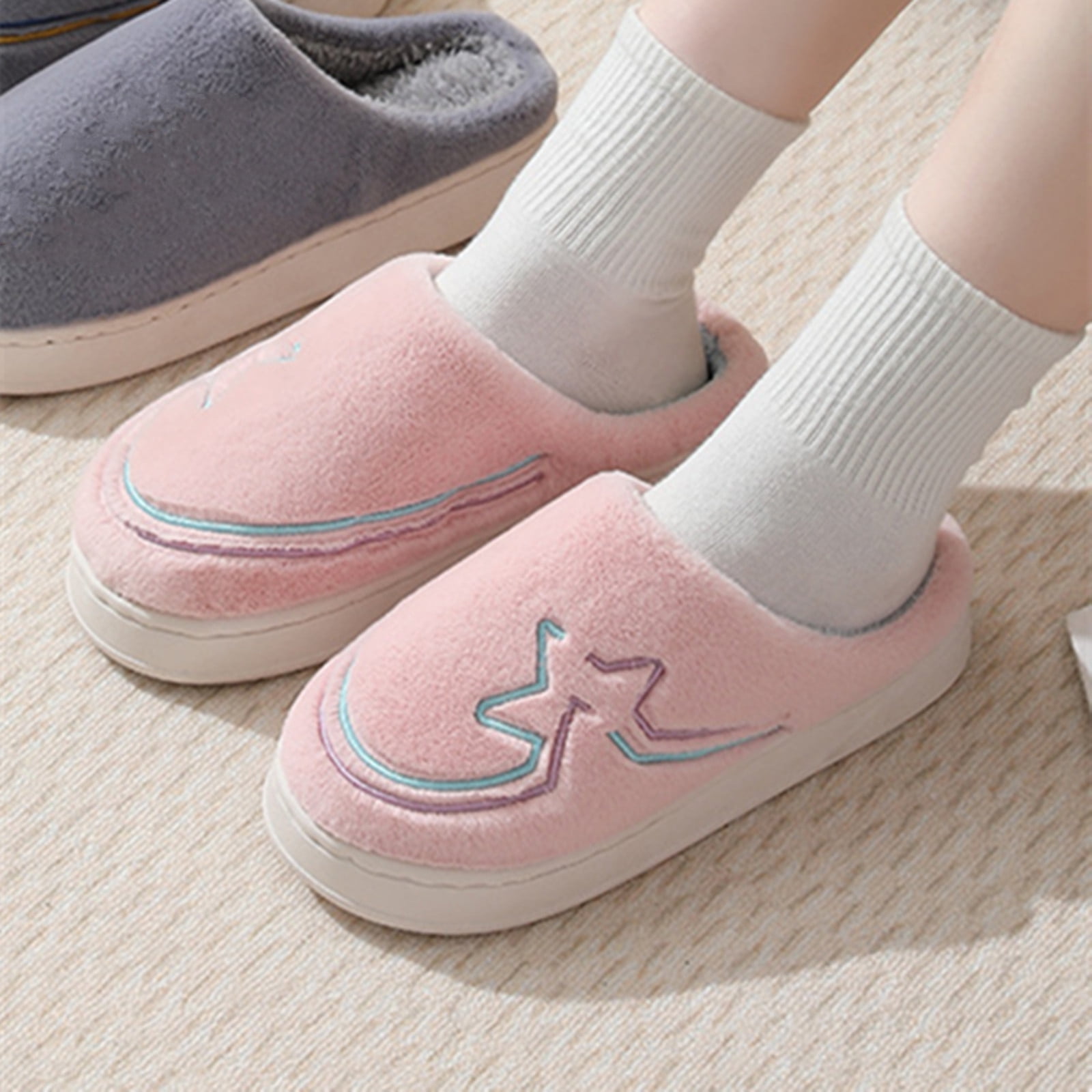 FAIOROI Slippers for Women New Comfortable Home Cute Star Models Winter ...