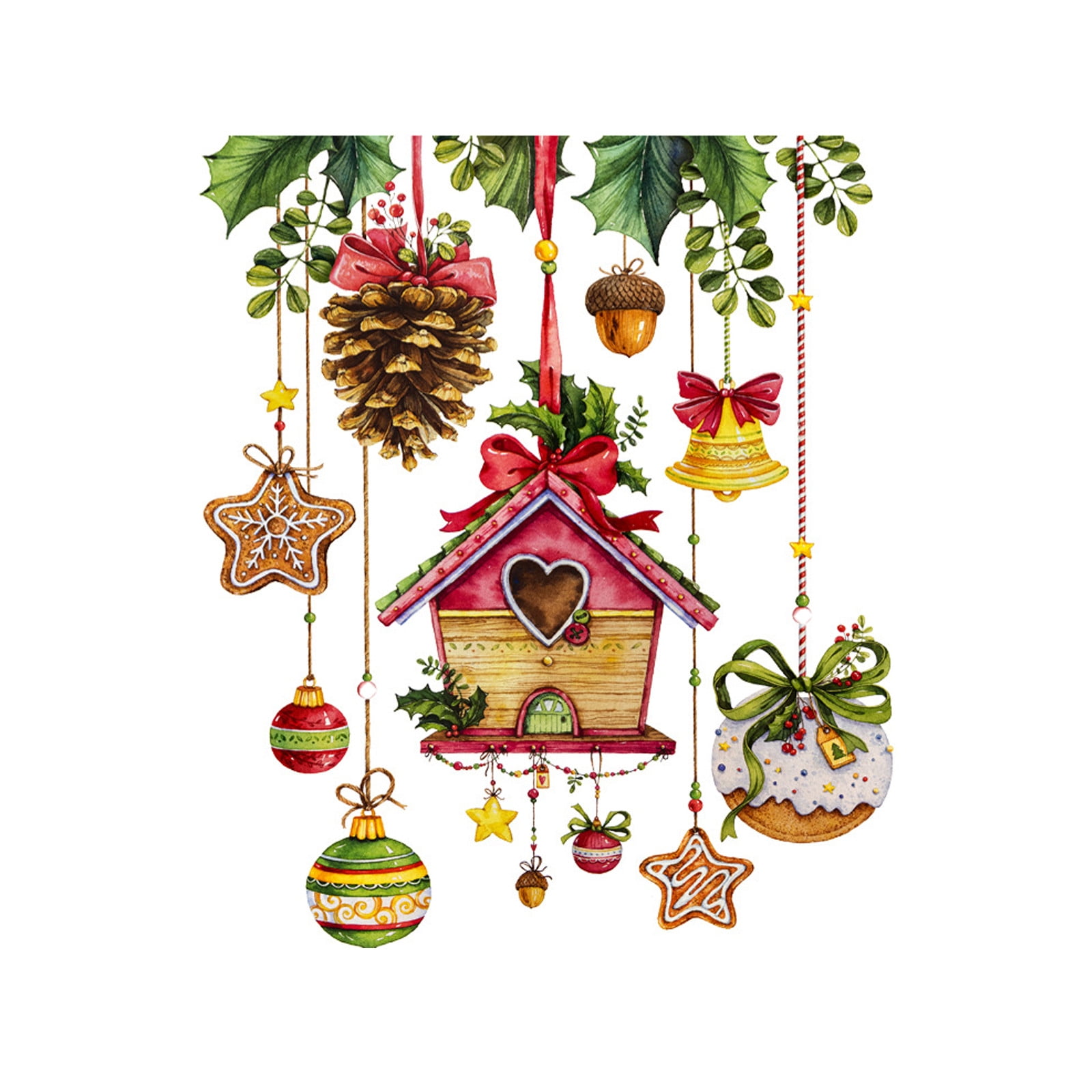 Uorcsa Star Bell Bedroom Living Room Window Clings Stickers Festive ...