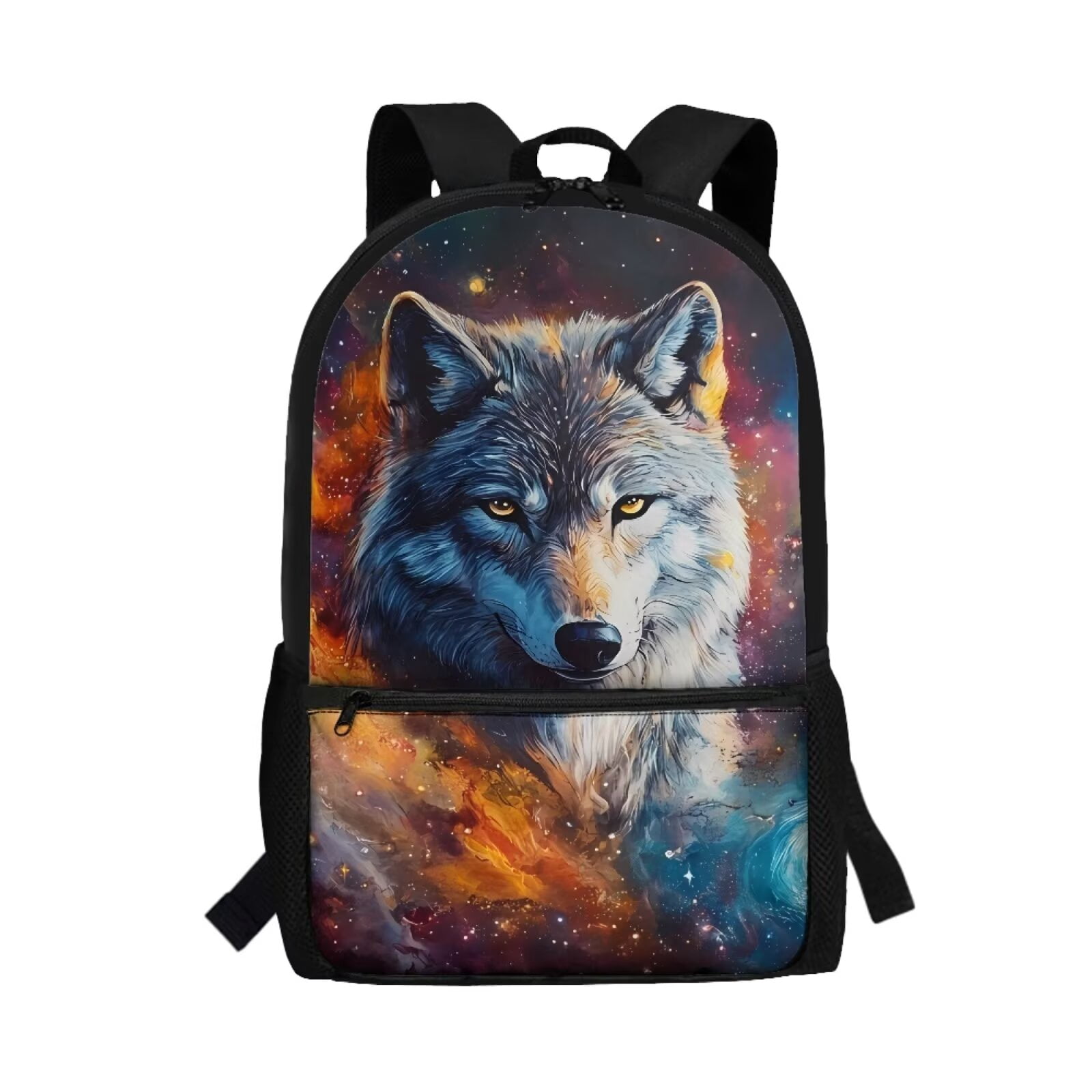 Uorisanigo 17 inch School Galaxy Wolf Backpack for Boys Girls 5-11 Year ...