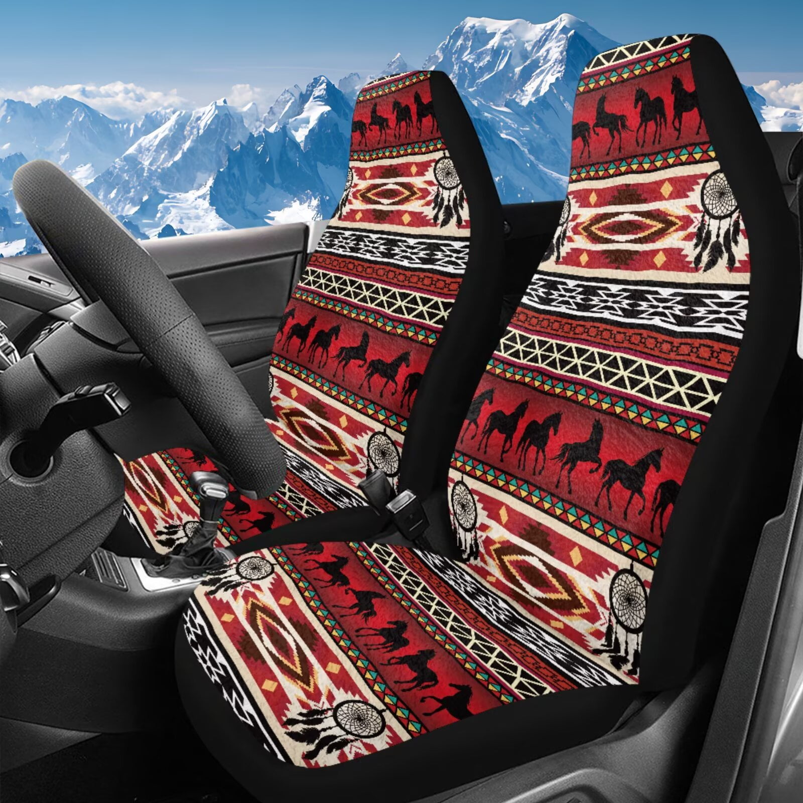 Uorisanigo 2 Pack Car Seat Covers Set Front Seats Only, Flurry ...