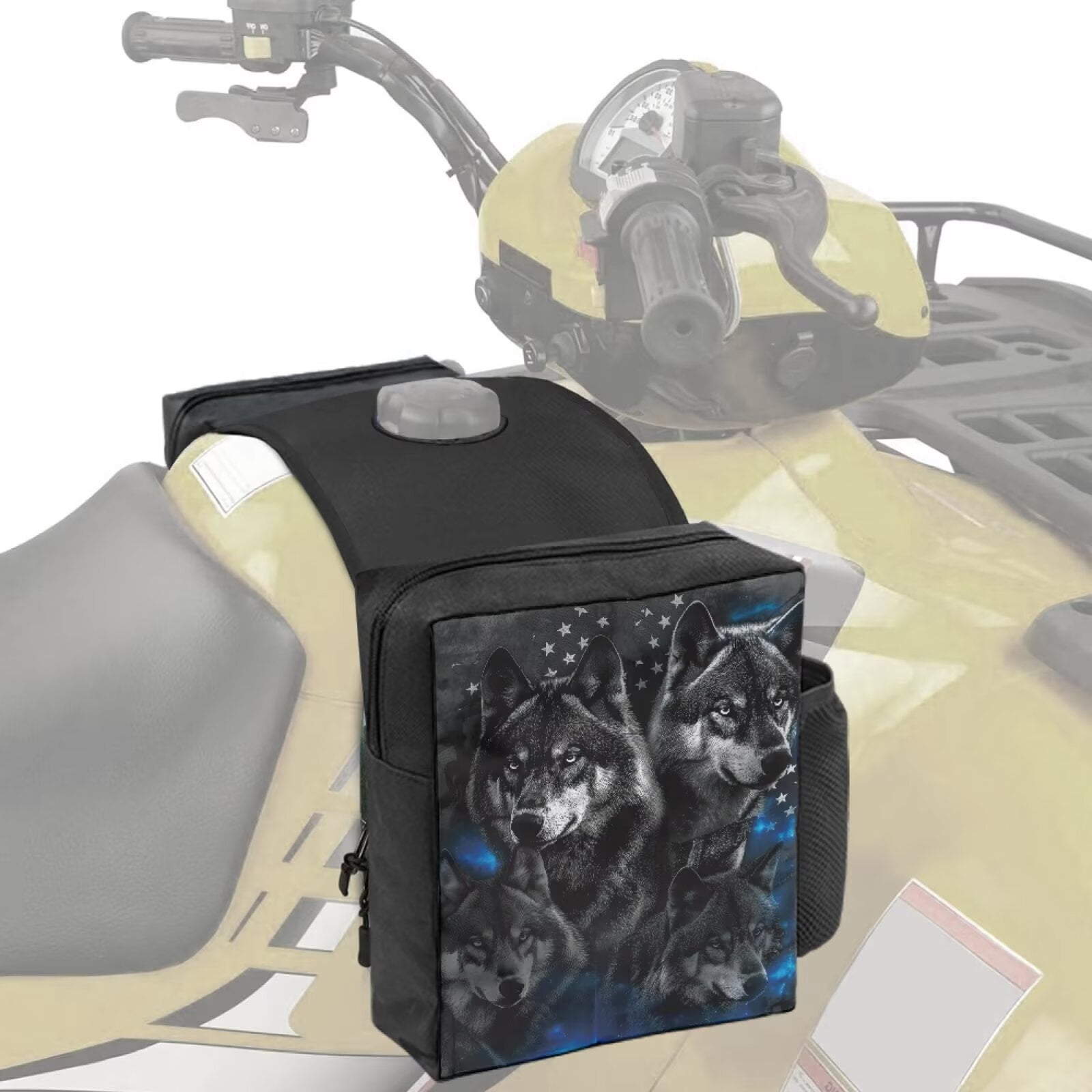 Uorisanigo ATV Tank Bag ATV Saddle Bag Waterproof Wolf American Flag ...