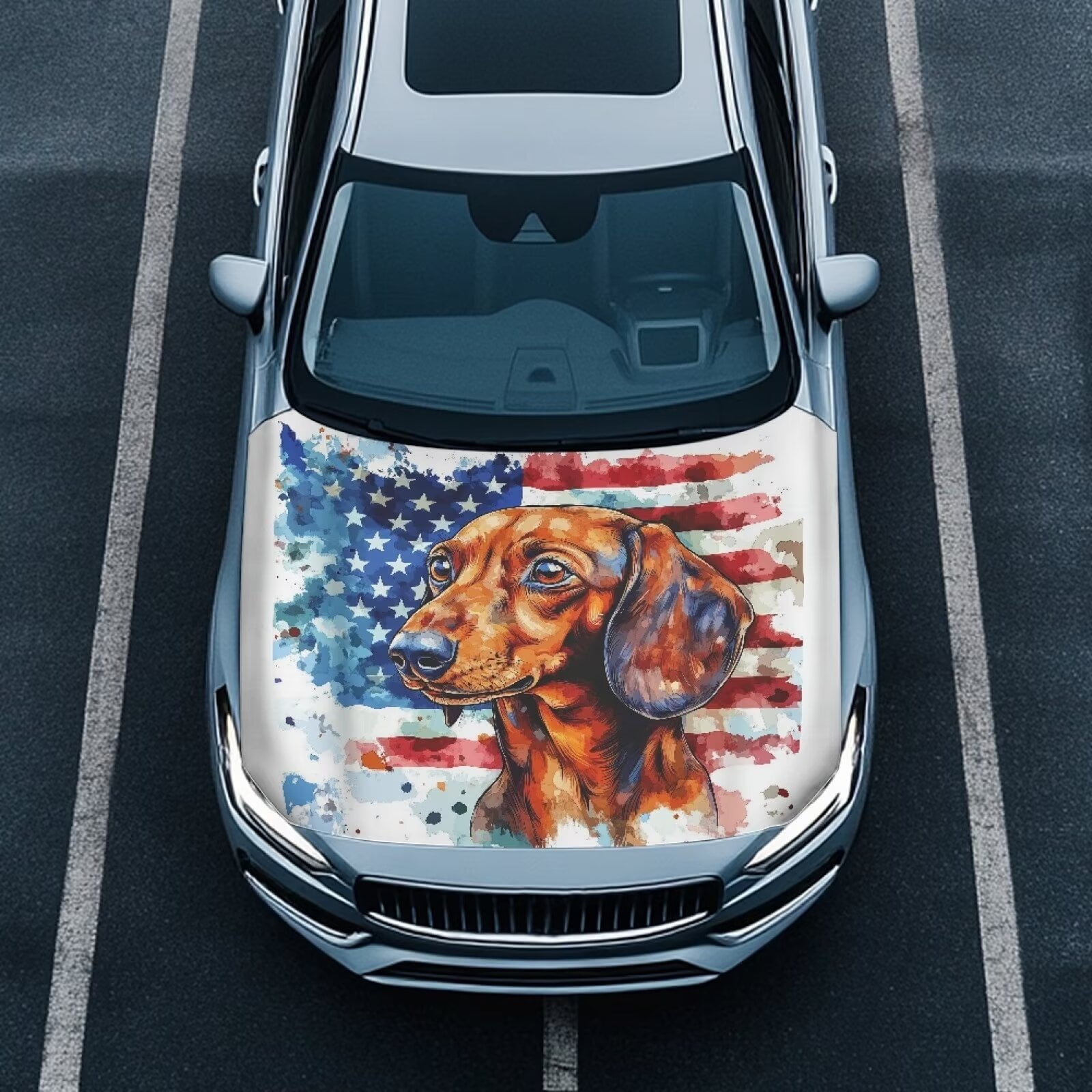 Uorisanigo American Flag Dog Car Cover Protector Tear-Resistant Car ...