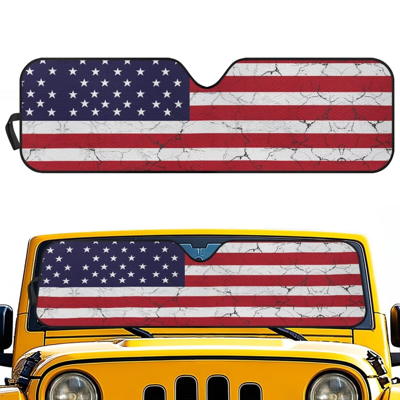 Uorisanigo American Flag Windshield Sun Shade for Jeep,Car Sunshade for ...
