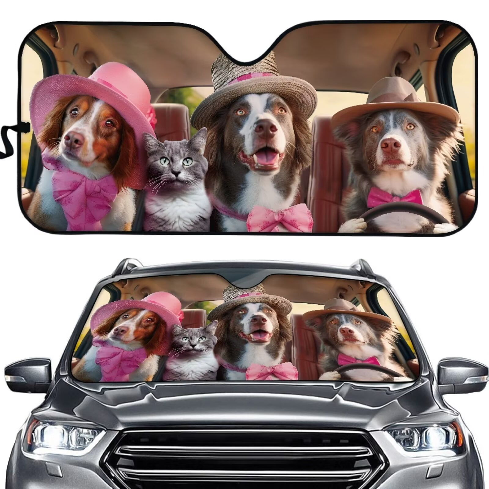 Uorisanigo Animal Driving Funny Sun Shade for Car Windshield Washable ...