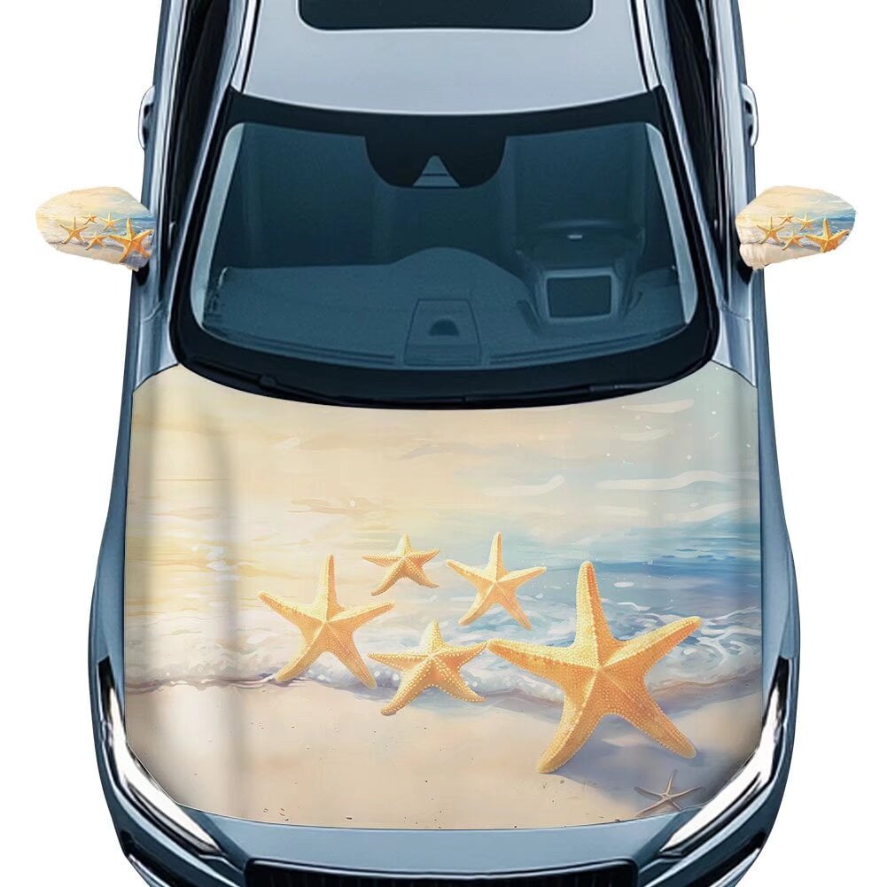 Uorisanigo Beach Starfish Car Hood Cover and Side Mirror Covers ...