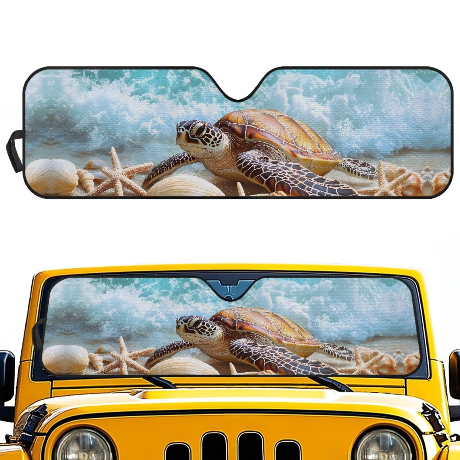 Uorisanigo Beach Turtle Car Windshield Sun Shade for Jeep, Front Window ...
