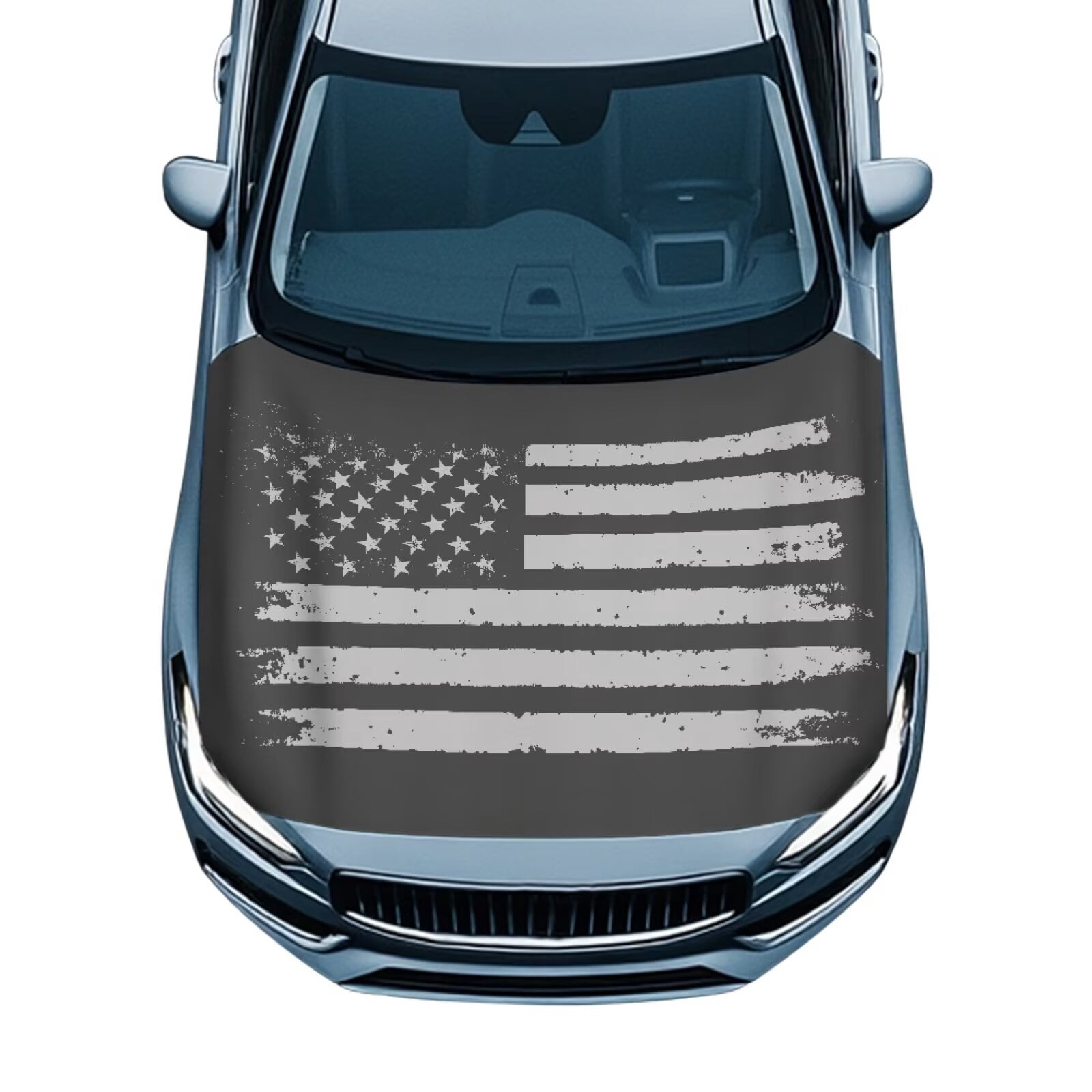 Uorisanigo Car Hood Cover Portable Gray American Flag Hood Wrap Blanket ...