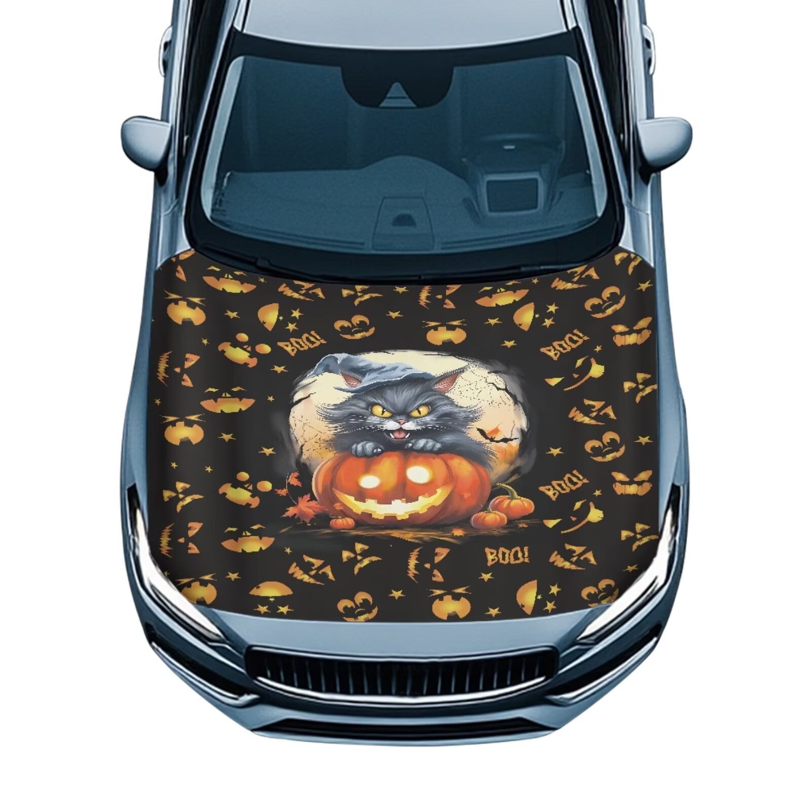 Uorisanigo Car Hood Cover Pumpkin Cat Car Hood Protectors Auto Covers ...