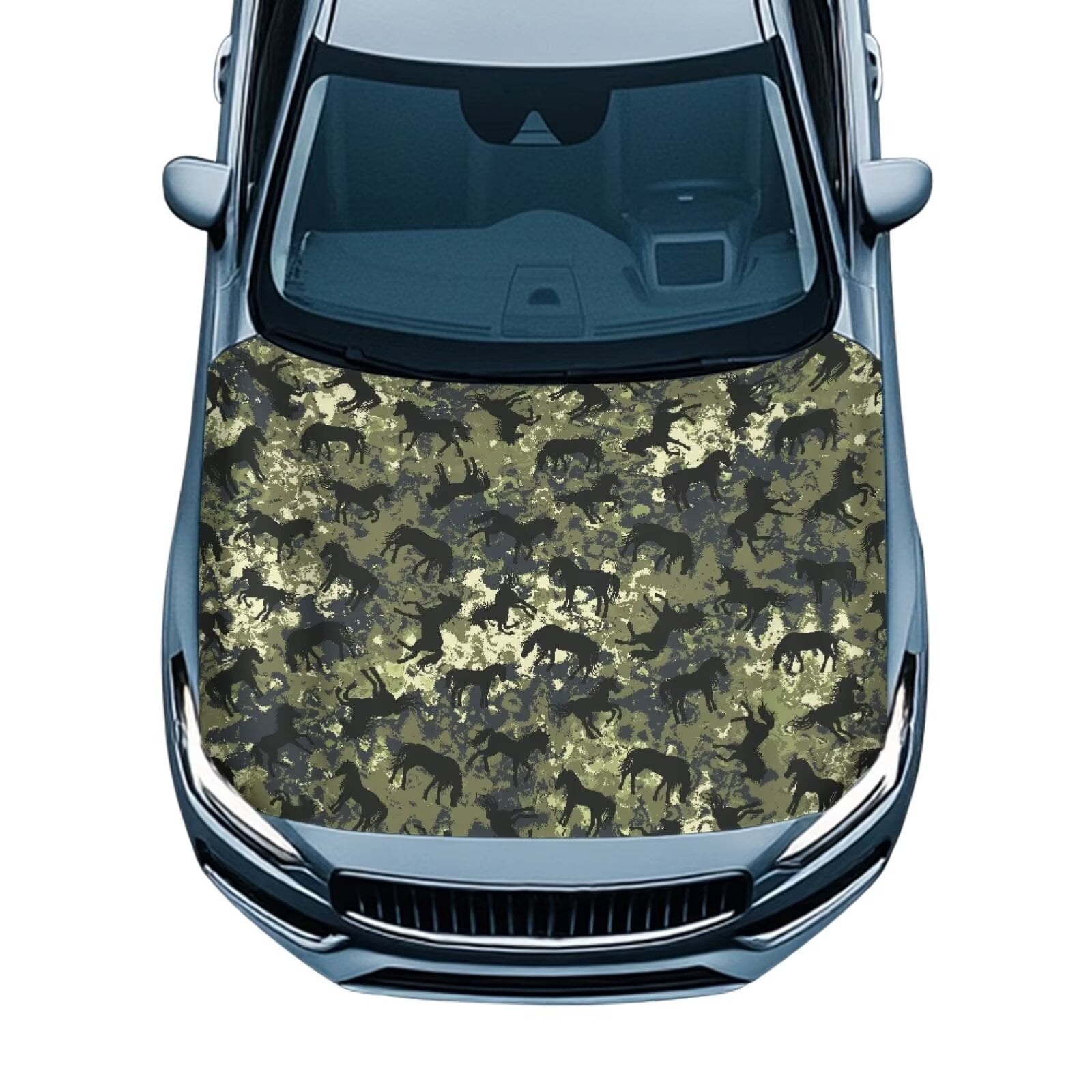 Uorisanigo Car Hood Cover, Universal Horse Camo Print Car Hood ...