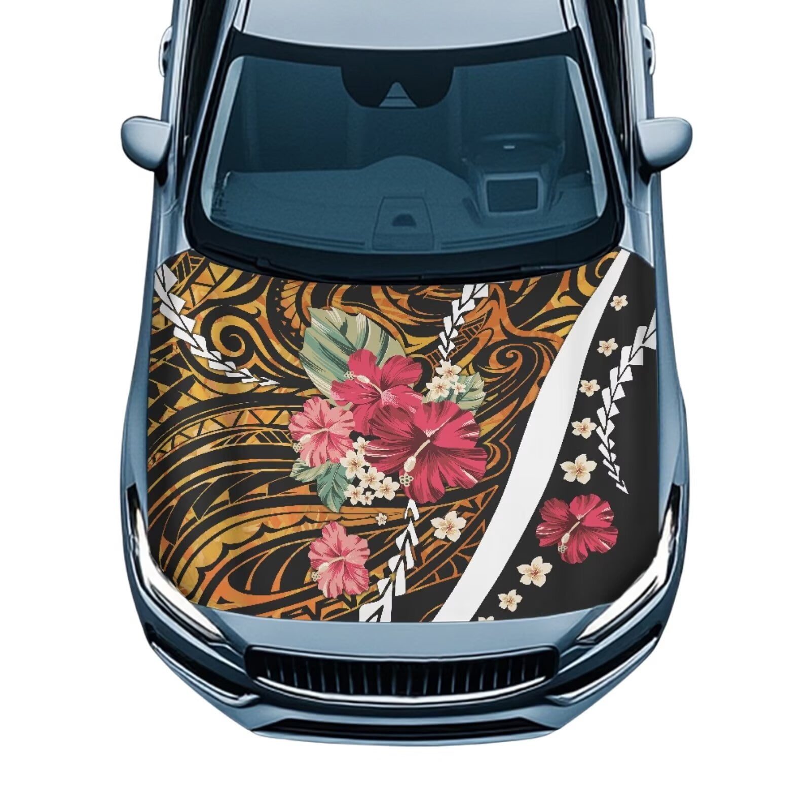Uorisanigo Car Hood Cover Waterproof Auto Hood Covers Elastic Flower ...