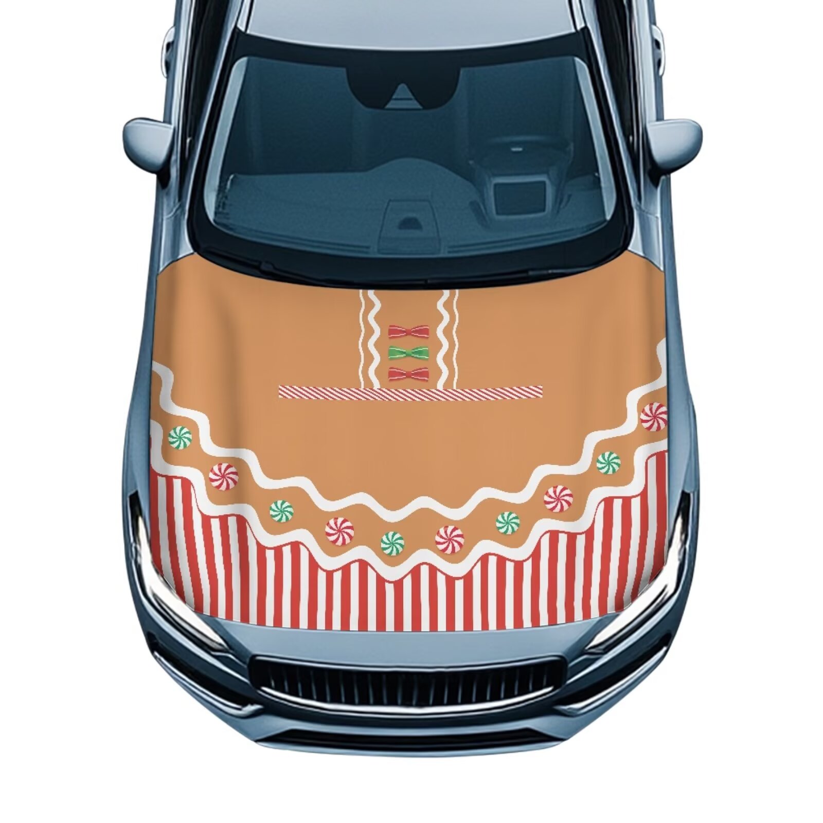 Uorisanigo Car Hood Cover, Waterproof Elastic Gingerbread Man Print ...