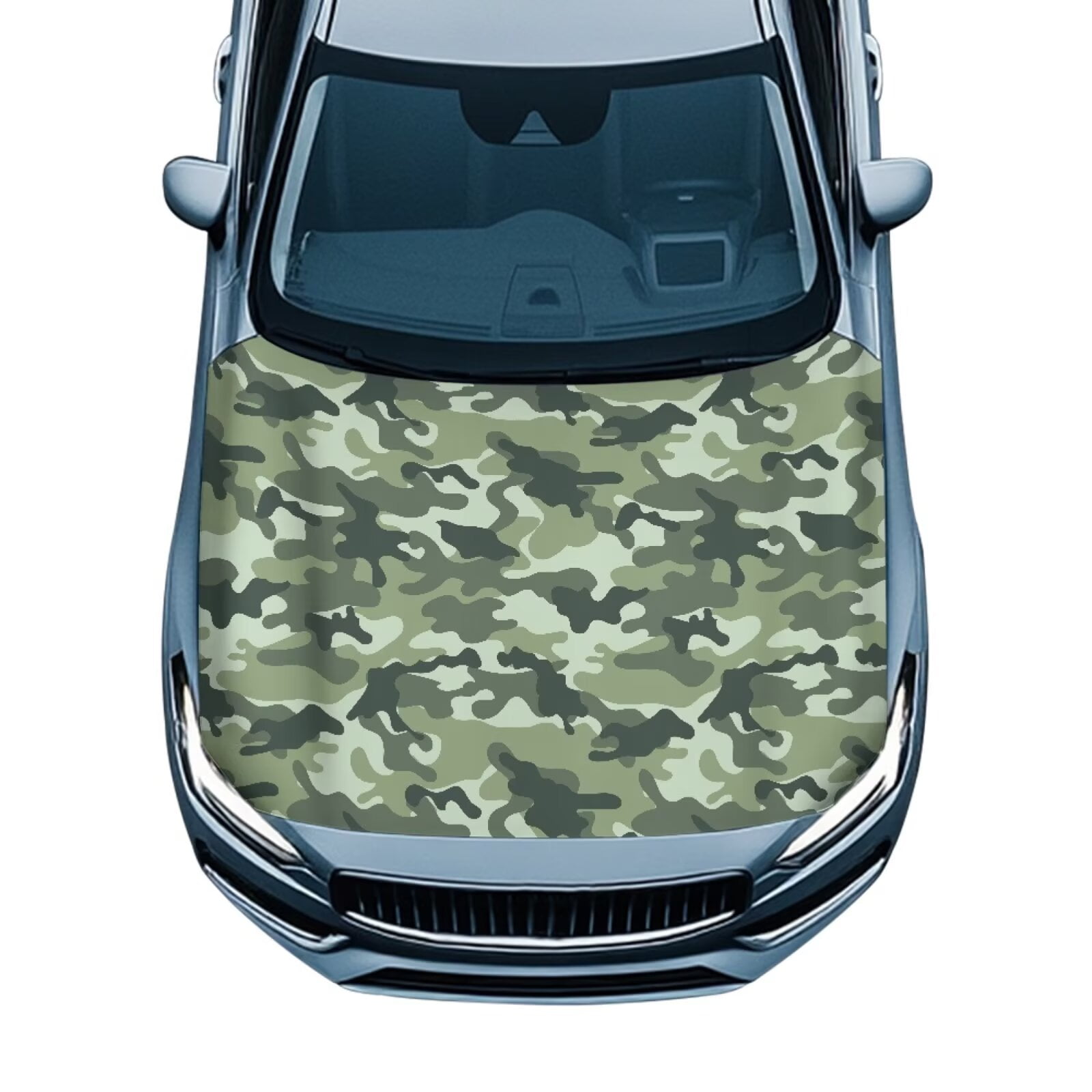 Uorisanigo Car Hood Cover Waterproof Green Camo Print Car Hood Wrap ...