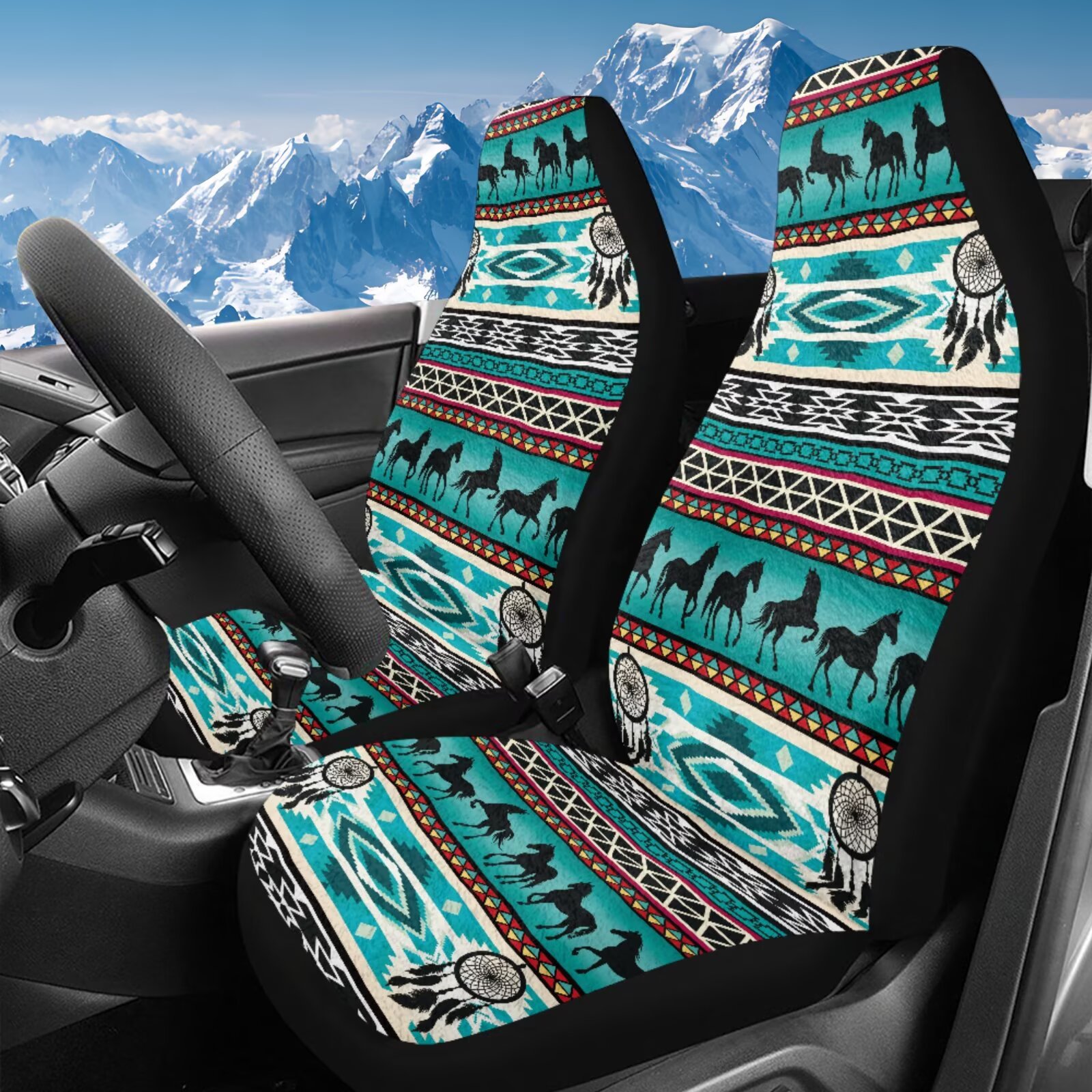 Uorisanigo Car Seat Cover Sets 2 Pcs Highback Auto Front Seat ...