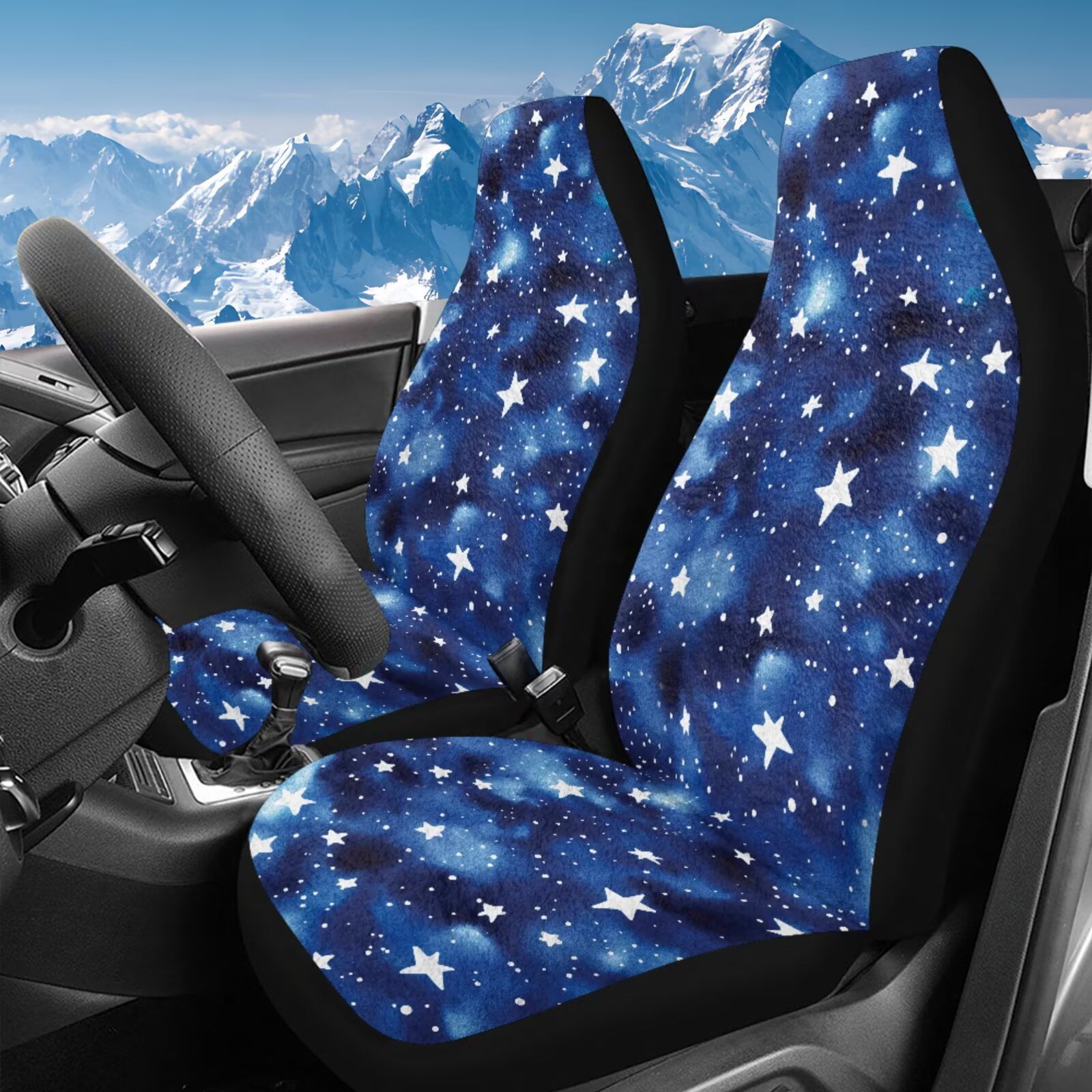 Uorisanigo Car Seat Covers, Starry Print High Back Stretchy Front Seat ...