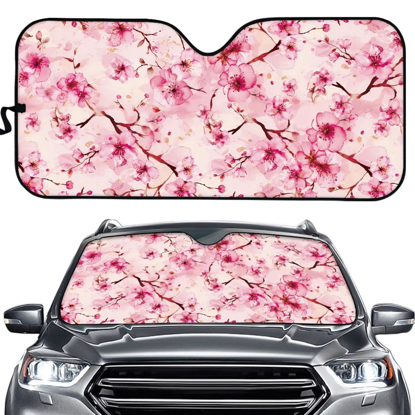 Uorisanigo Car Shade for Front Windows Cherry Blossom Print Washable ...