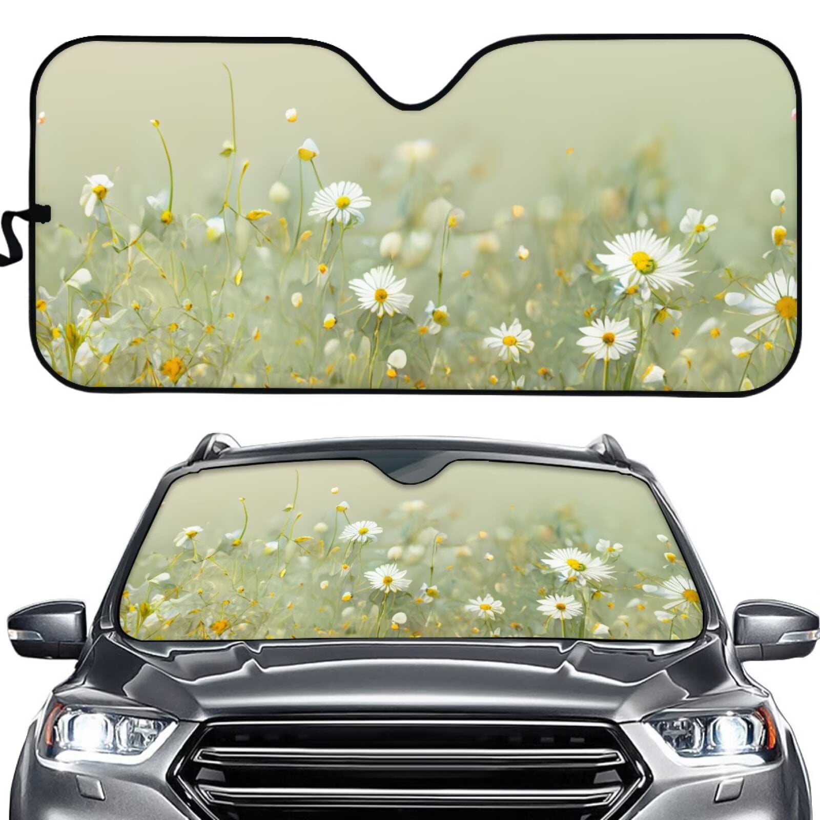 Uorisanigo Car Shade Portable Summer Daisy Flower Sun Shade for Car ...