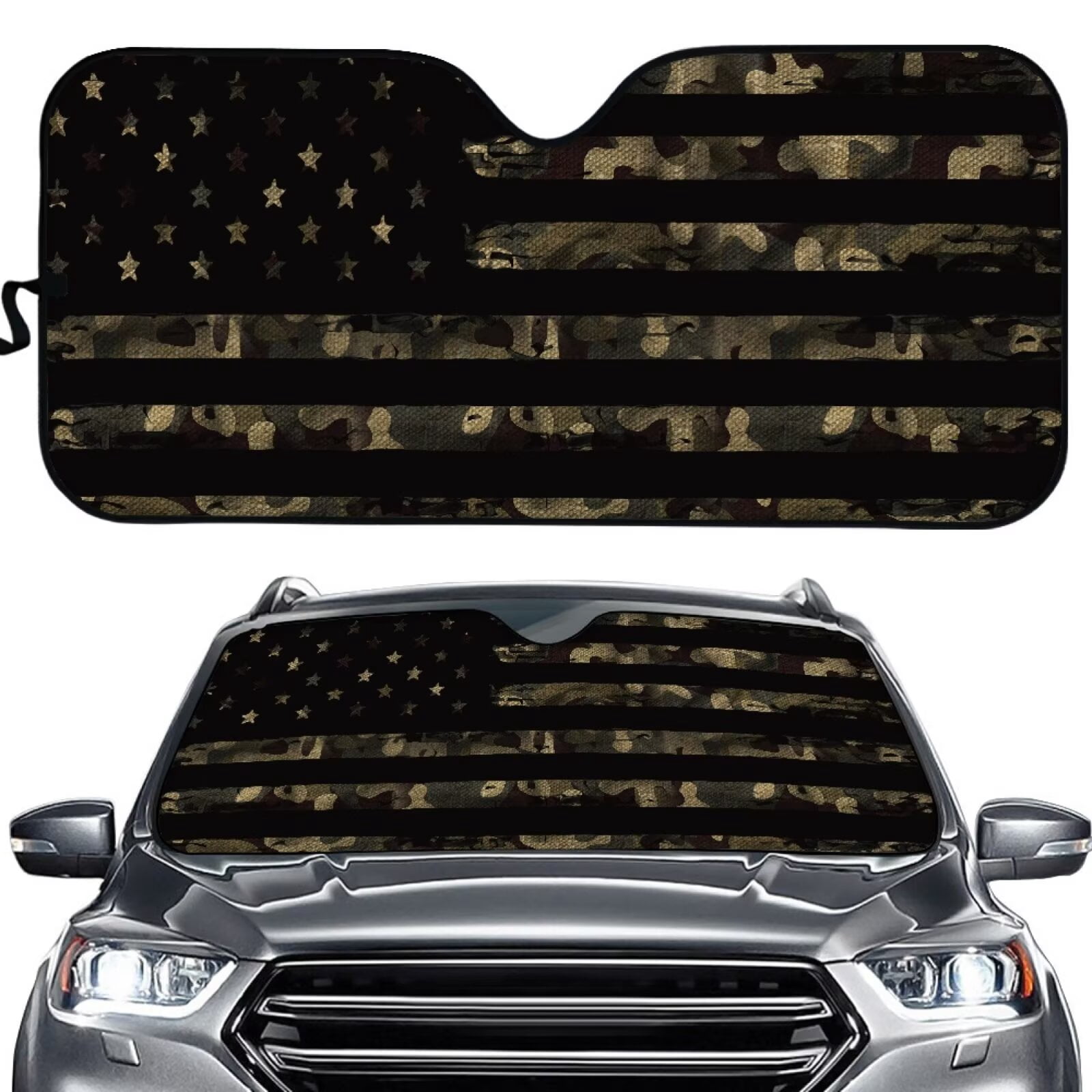 Uorisanigo Car Sun Visor Car Shade Camouflage American Flag Foldable ...