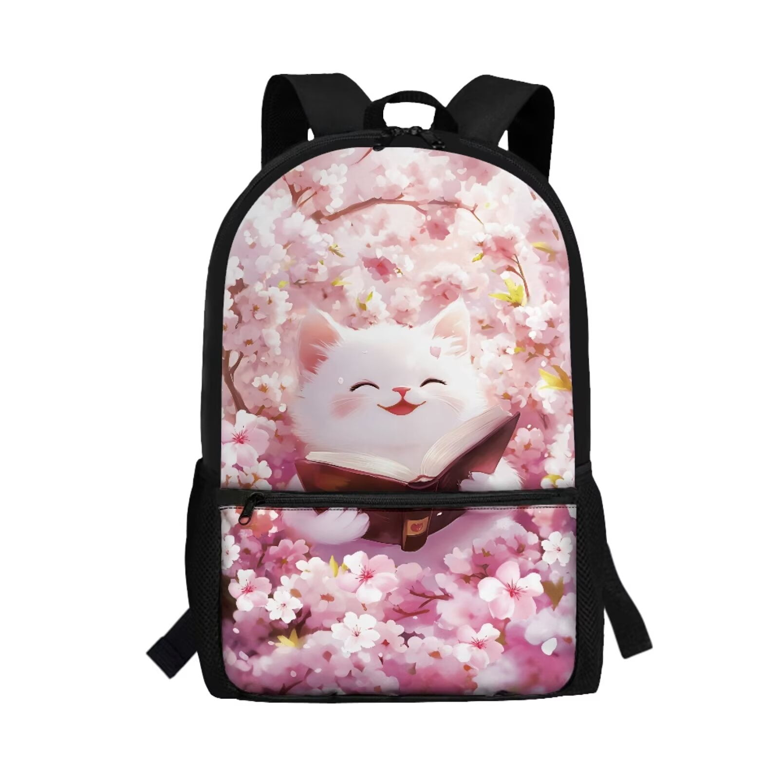 Uorisanigo Cat Cherry Blossom Kids Backpack School for Girls Boys 6-12 ...