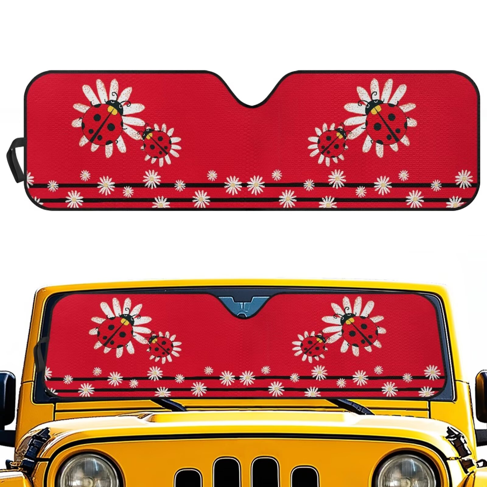 Uorisanigo Cute Ladybug Windshield Sun Shade for 2018-2025 Jeep ...