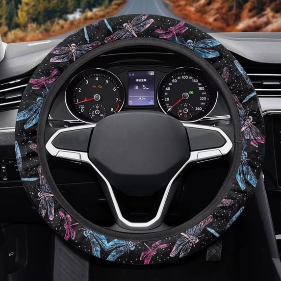 Uorisanigo Dragonfly Fuzzy Steering Wheel Cover for Winter Elegant Car ...