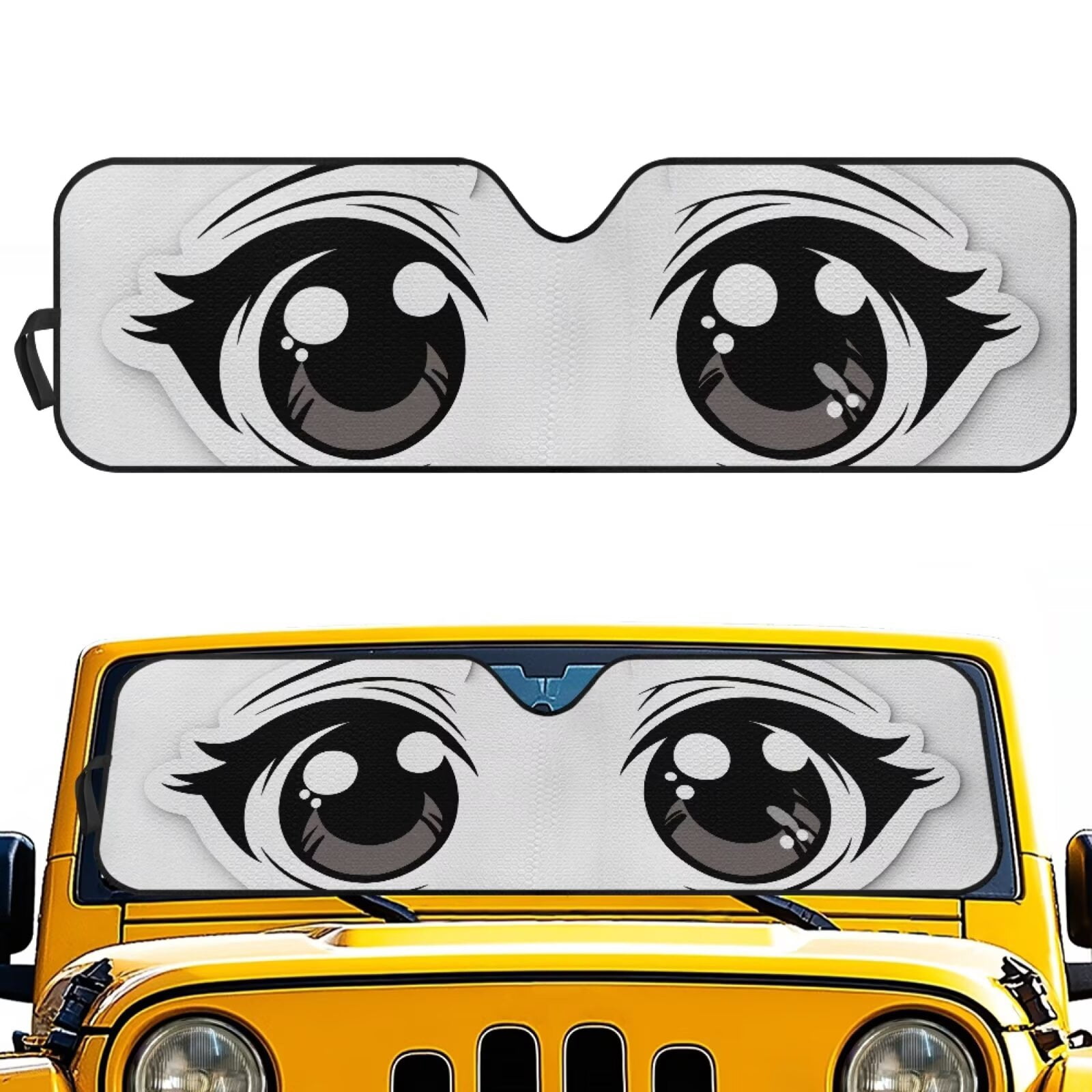 Uorisanigo Front Windshield Sunshade Cute Eyes Print Car Sun Shade Fit ...