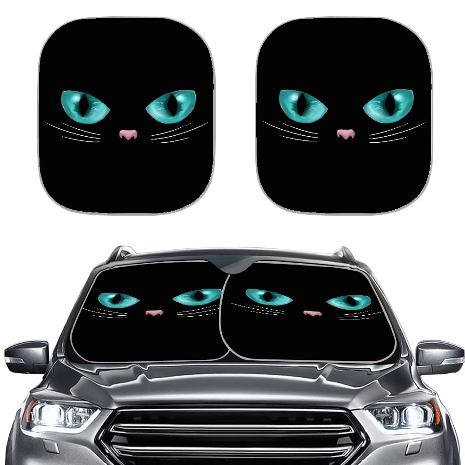 Uorisanigo Funny Cat Design Pack of 2 Car Sun Shade Windshield Easy to ...